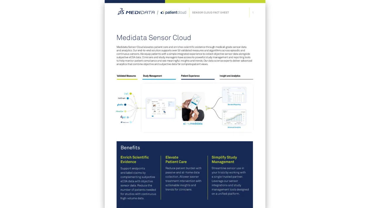Medidata Sensor Cloud | Wearables in Clinical Trials